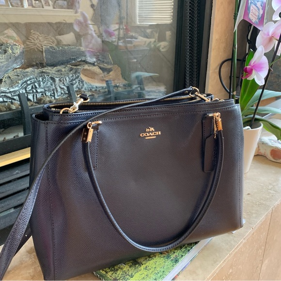 Coach | Bags | Coach Navy Blue Satchel New | Poshmark